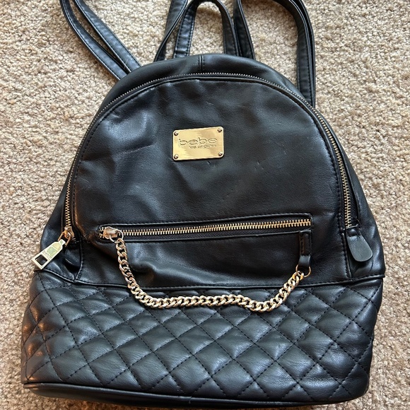 bebe | Bags | Bebe Leather Backpack With Gold Details | Poshmark